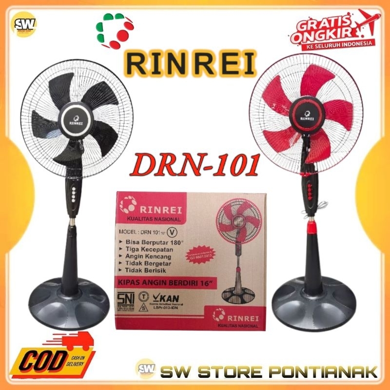Jual RINREI KIPAS ANGIN 16INCH RINREI DRN-101 / STAND FAN RINREI 16INCH / KIPAS ANGIN BERDIRI ...