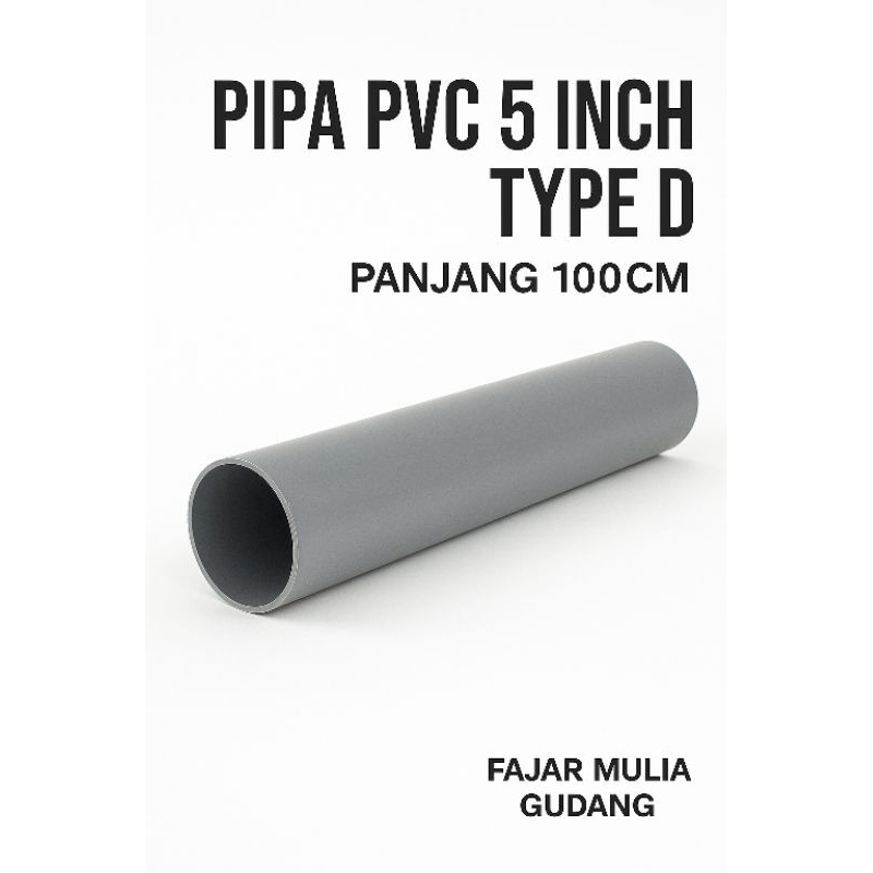 Jual Pipa PVC 5 Inch Type D Abu-Abu – Panjang 100cm, Diameter 14,5cm ...
