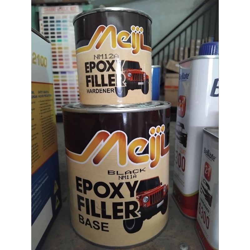 Jual Cat dasar epoxy/epoxy filler/epoxy Meiji warna hitam 1kg | Shopee ...