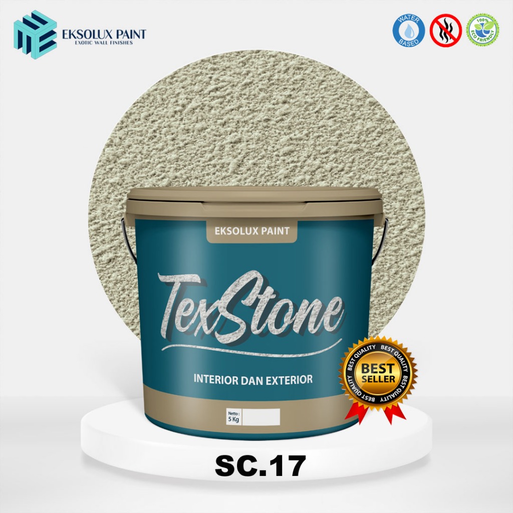 Jual TEXSTONE Cat Dinding Tekstur Pasir Motif Kamprot Kemasan 1 Kg & 5 ...