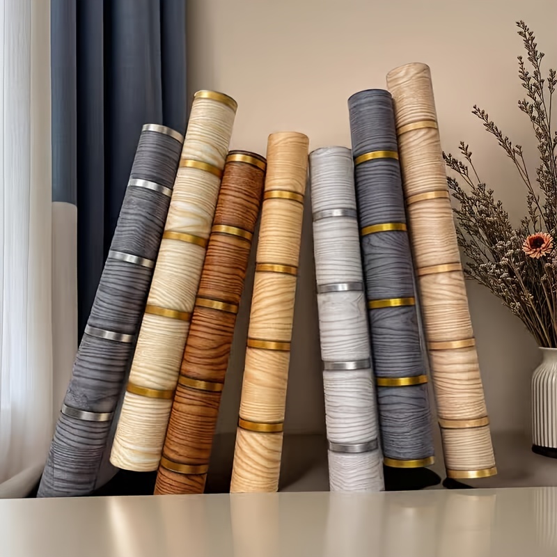 Jual Wallpaper Dinding Stiker Motif 3D Panel kayu list gold ukuran ...