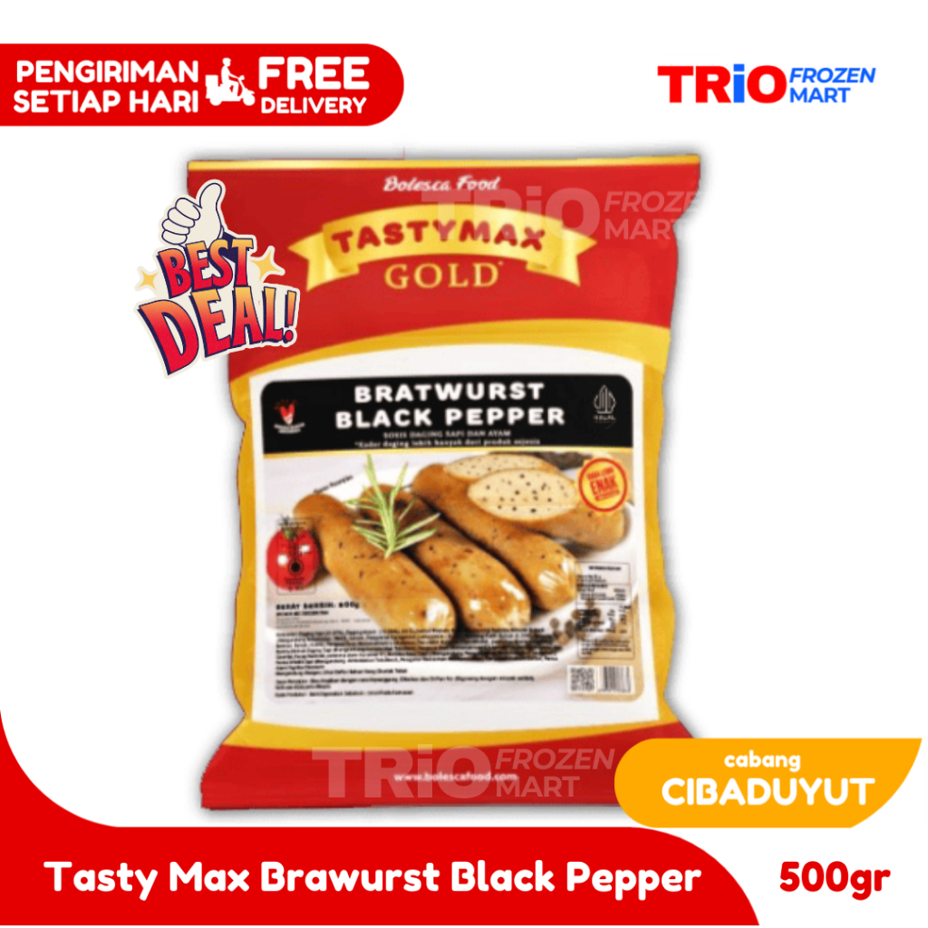 Jual Tasty Max Bratwurst Black Pepper 500gr | Shopee Indonesia