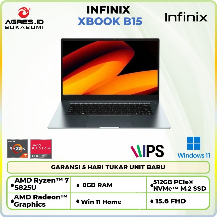 Jual LAPTOP INFINIX XBOOK B15 RYZEN 7 5825u 16GB 512GB SSD WIN 11 15.6 ...