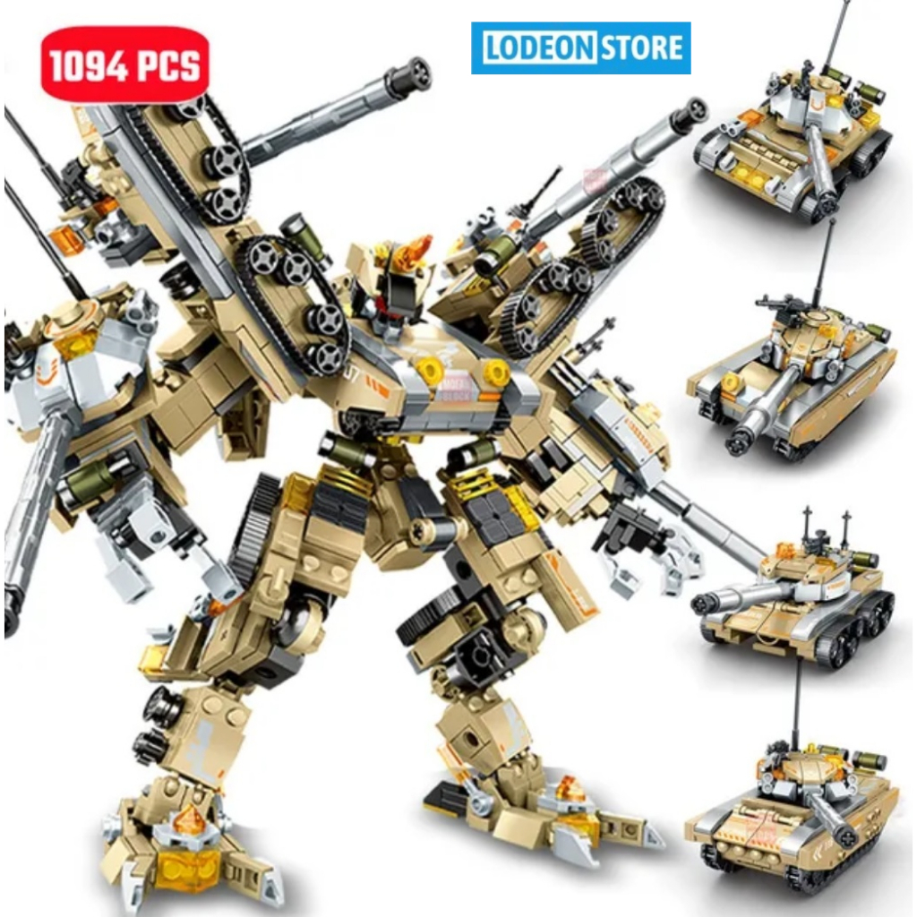 Jual Mainan Brick Sembo Block tank 4 in 1 Robot Mech 203160 | Shopee ...