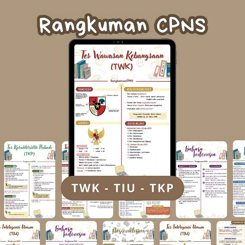 Jual Rangkuman Aesthetic Tes CPNS - TWK TIU TKP – Materi Lengkap ...