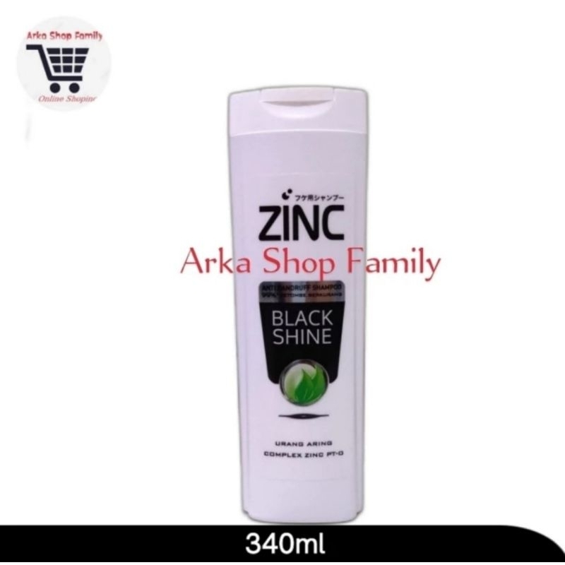 Jual ZINC Shampoo Anti Dandruff Black Shine Sampo Urang Aring 340ml ...