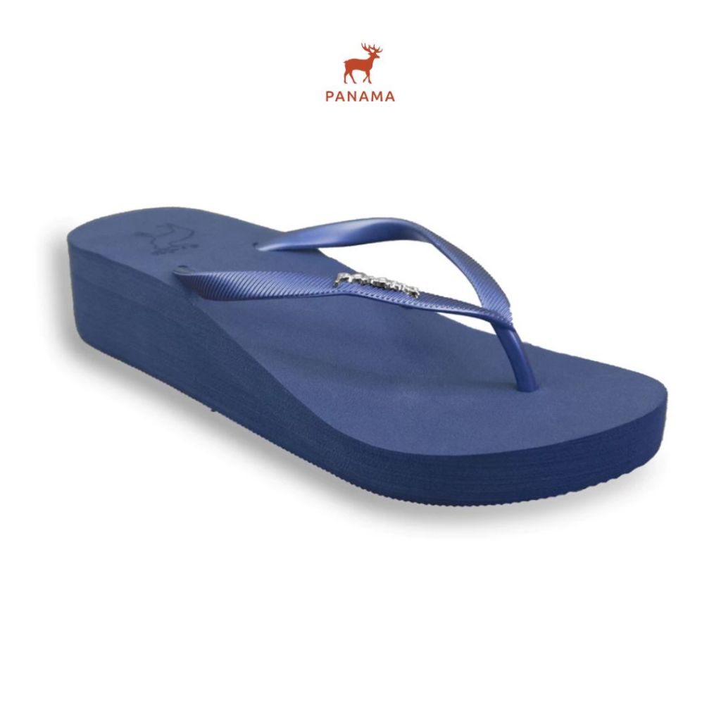 Jual Panama Bella Wedges BLA02 Navy Sandal Jepit Wanita Sendal Karet ...
