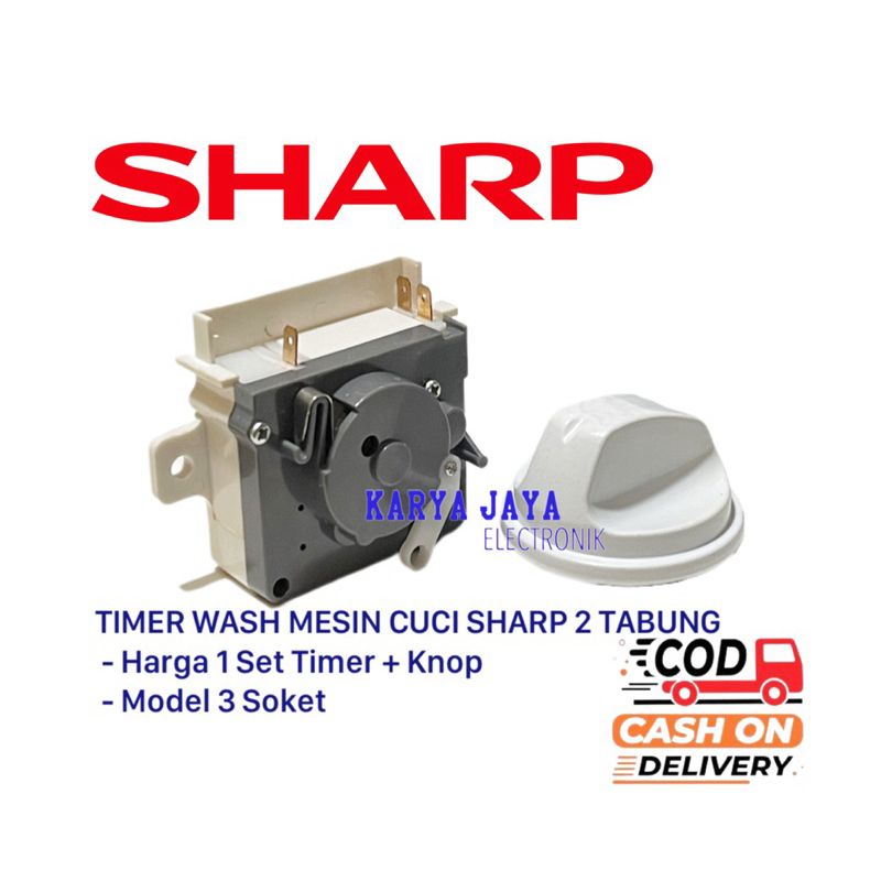 Jual ES-T1090 TIMER WASH MESIN CUCI SHARP 3 SOCKET + KNOP 1 SET PLUS ...