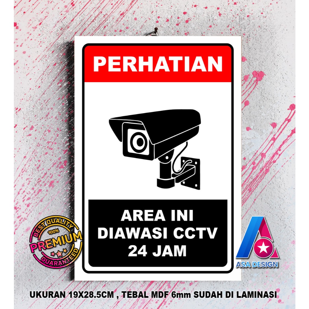 Jual POSTER CCTV WALL DEKOR TEBAL MDF 6mm | Shopee Indonesia