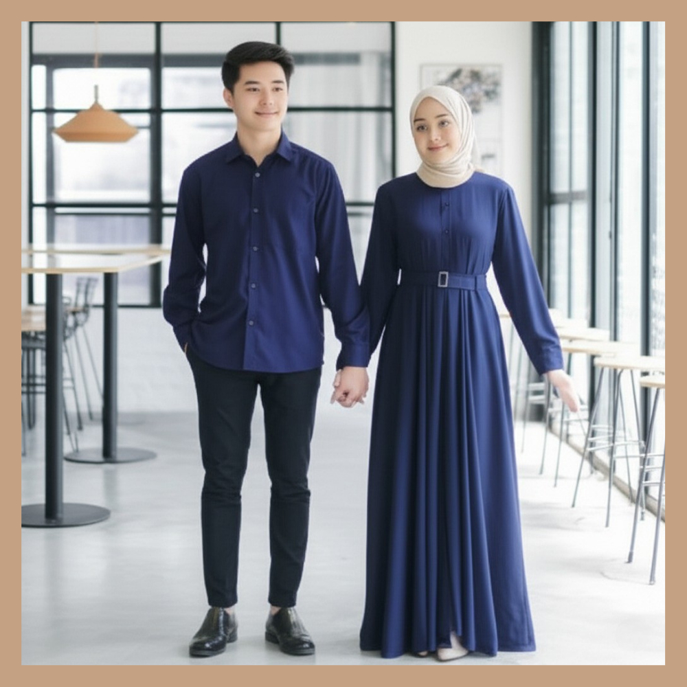 Jual GAMIS COUPLE PASANGAN SUAMI ISTRI HARMONIS WARNA BIRU DONGKER TERBARU BY WIRAFASHION.CO ...