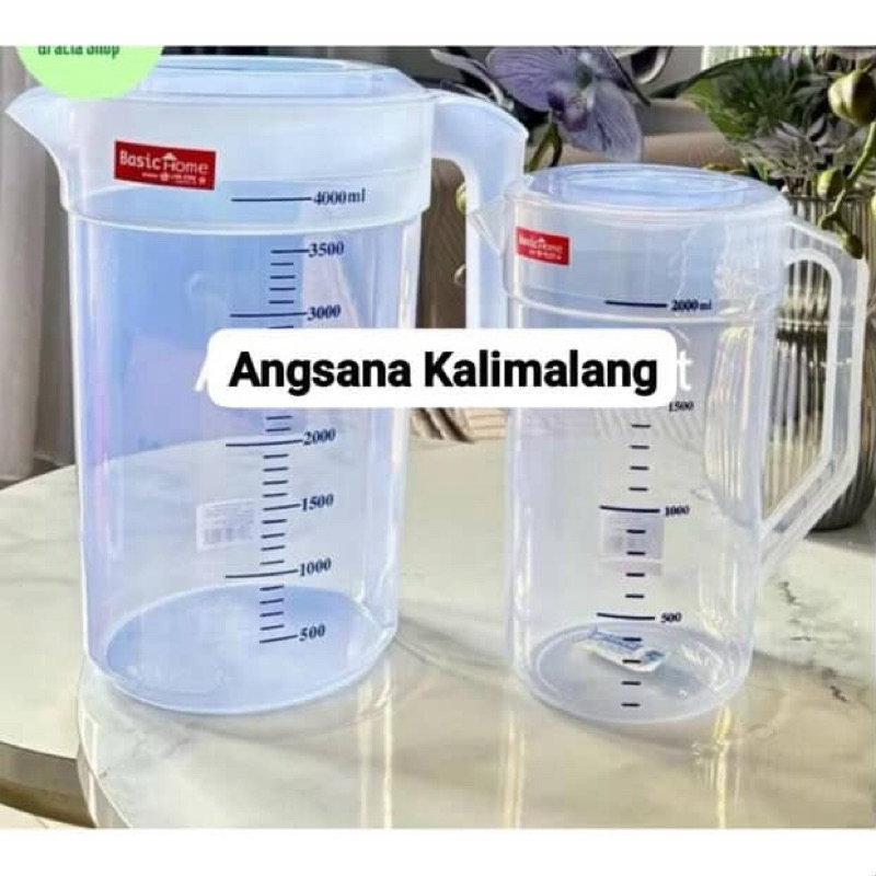 Jual Basic Home Pitcher Teko Gelas Ukur Takar + Tutup / Takaran Plastik ...