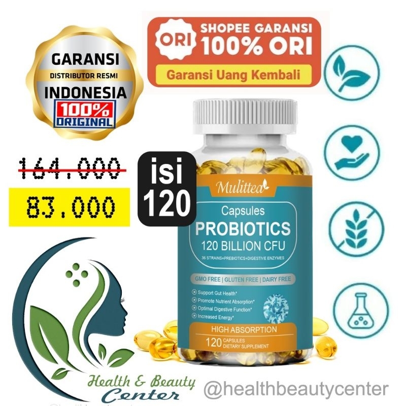 Jual Mulittea Probiotics 120 Billion CFU 36 Strains with Prebiotics ...