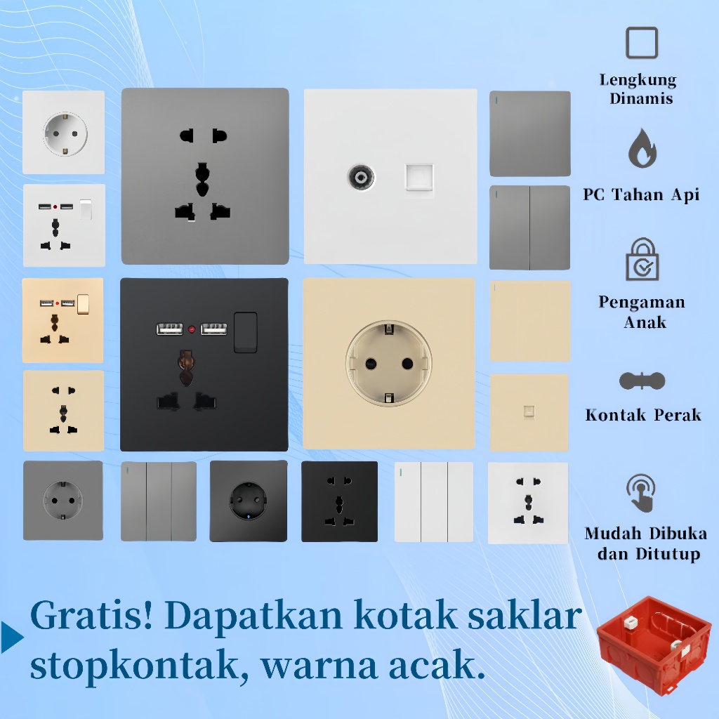 Jual Saklar dinding tempel/saklar lampu/Saklar dinding rumah/GRATIS ...