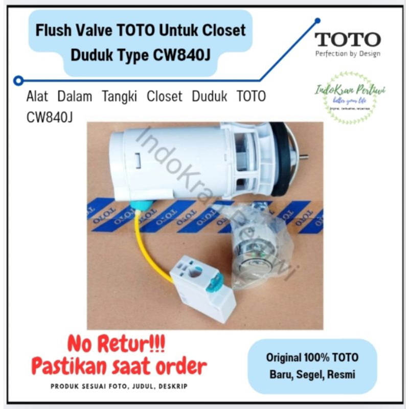 Jual Flush Valve Closet Duduk TOTO CW840J/Pembilas Closet Duduk TOTO ...