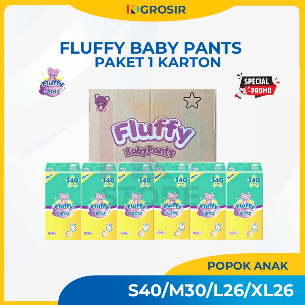 Jual (PROMO SPESIAL) Fluffy Pants Ukuran S40/M30/L26/XL26 Paket 1 ...