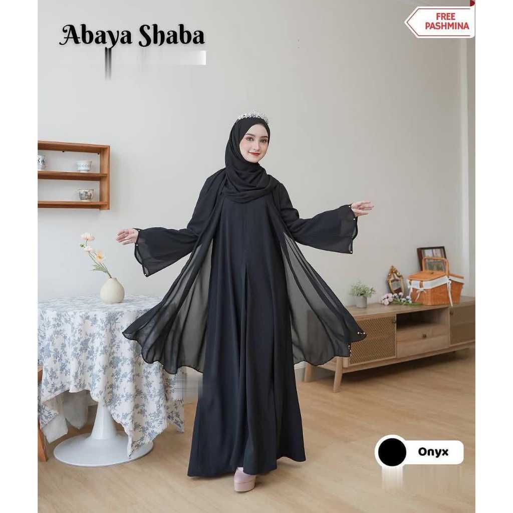 Jual Abaya Shaba Set Pashmina Remaja Smple Elegant 2025 Ceruty Babydoll Mix Payet Cantik Ukuran ...