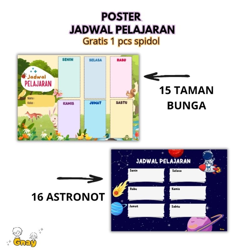 Jual POSTER JADWAL PELAJARAN (Ukuran A4) gratis spidol | Shopee Indonesia