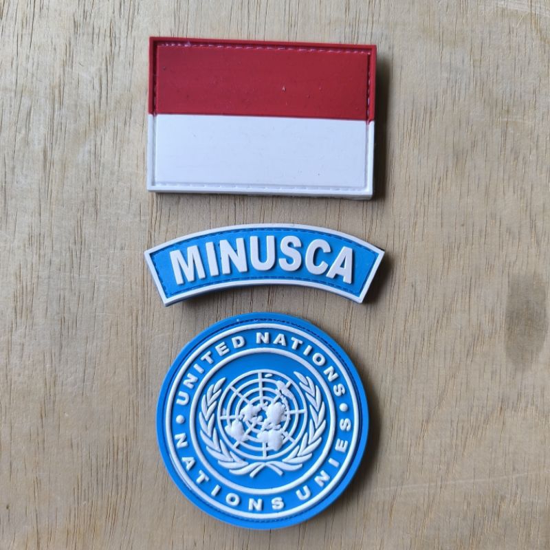 Jual patch rubber satu set logo pbb minusca bendera merah putih ...