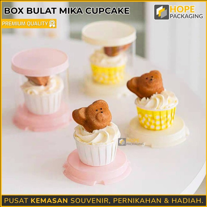 Jual Box Bulat Mika Cupcake/ Kotak Kue Nastar Pia Mochi/ Wadah Dessert ...