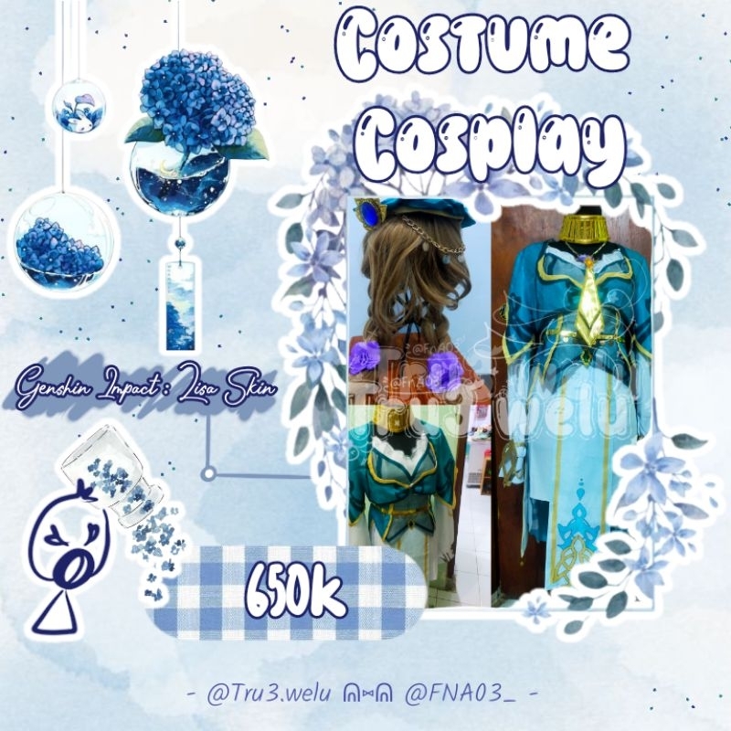 Jual Fullset Kostum Cosplay Lisa Genshin Impact Skin Sumeru wetrose ...