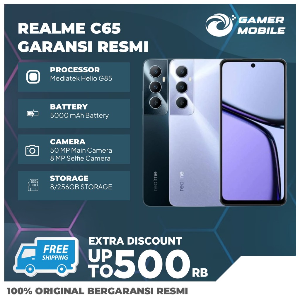 Jual REALME C65 8/256GB Mediatek Helio G85 45W Fast Charge | 5000mAh ...