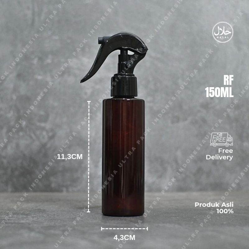 Jual KEMASAN BOTOL TRIGER ISI ULANG - BOTOL PET RF 150ML AMBER + TRIGER BEBEK SPRAYER KUNCI ...