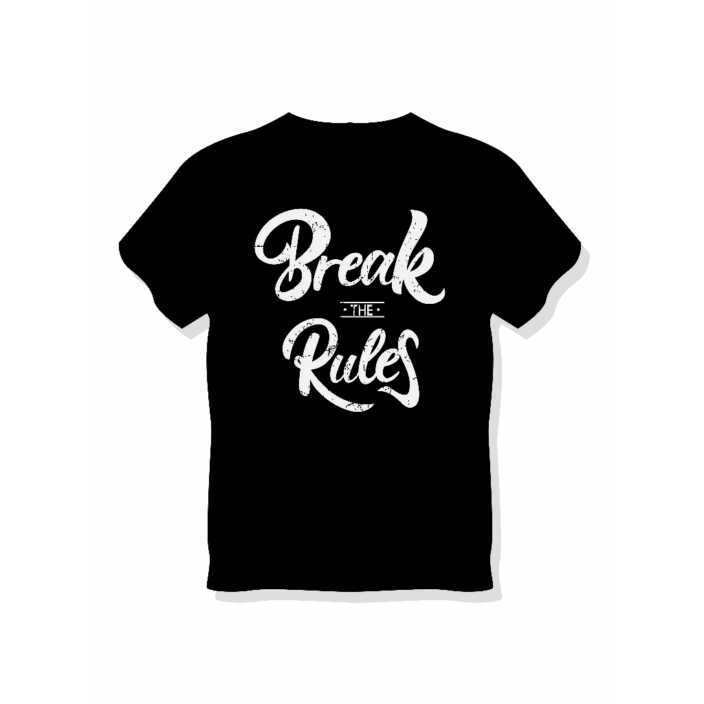 Jual Kaos Pria Wanita Logo Break The Rules Hitam | Shopee Indonesia