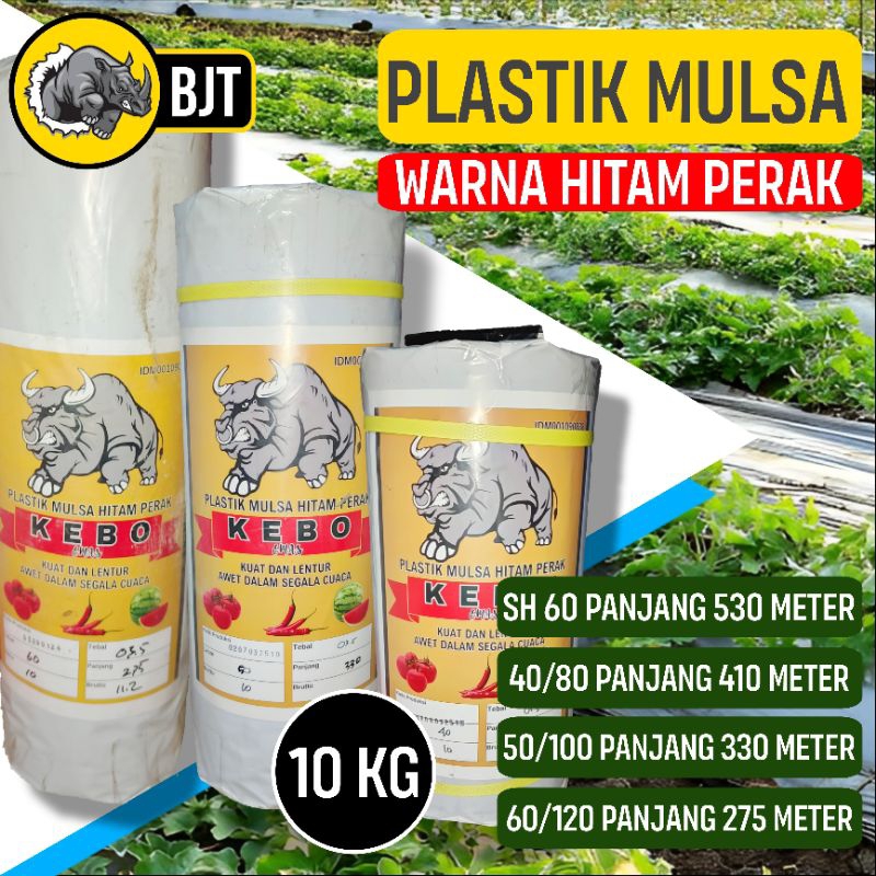 Jual Plastik Mulsa Hitam Perak 1 Roll 10 Kg/Mulsa Pertanian cap Kebo ...