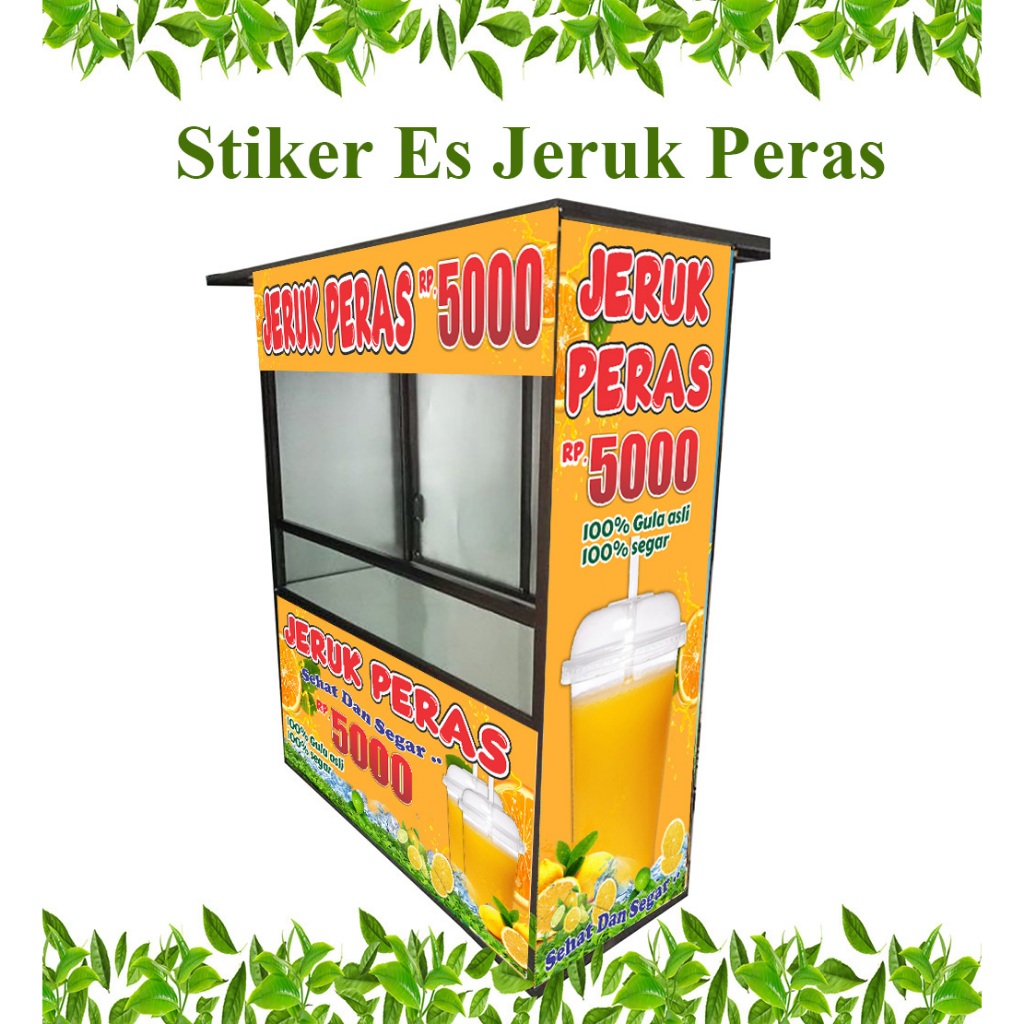 Jual Stiker gerobak booth jeruk peras terbaru gratis request | Shopee ...
