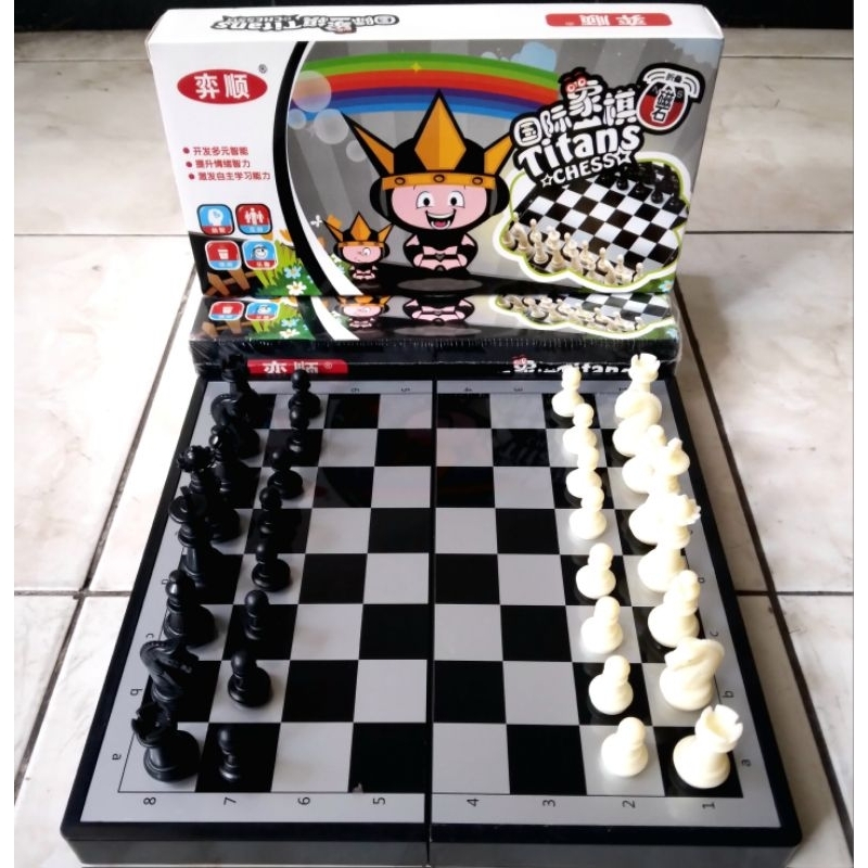 Jual Catur Magnet Papan Lipat Titans Chess Magnetic Board Chess 25x25CM ...