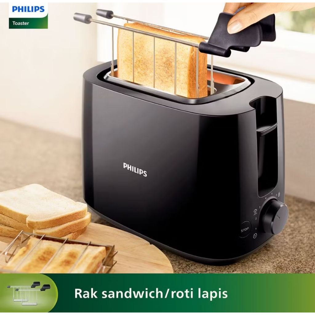 Jual Philips HD2583/90 Toaster Pemanggang Roti Bakar/ Sandwich Low Watt ...