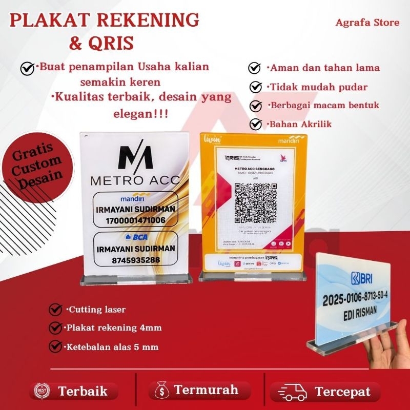 Jual QR STAND / STANDING CUSTOM QR CODE MEJA CAFE / QRIS / KASIR ...