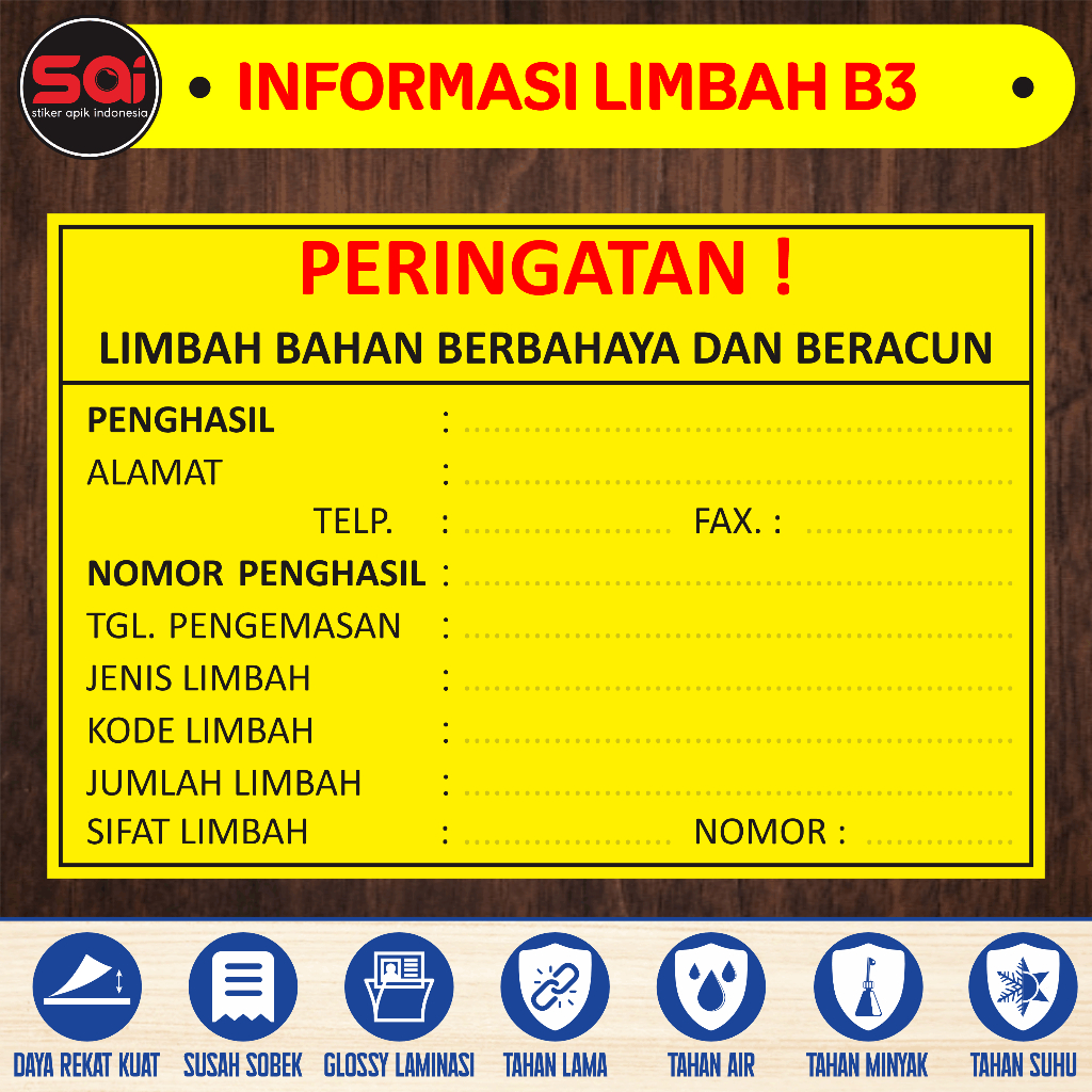 Jual stiker LABEL INFORMASI LIMBAH B3 - BAHAN BERBAHAYA DAN BERACUN ...