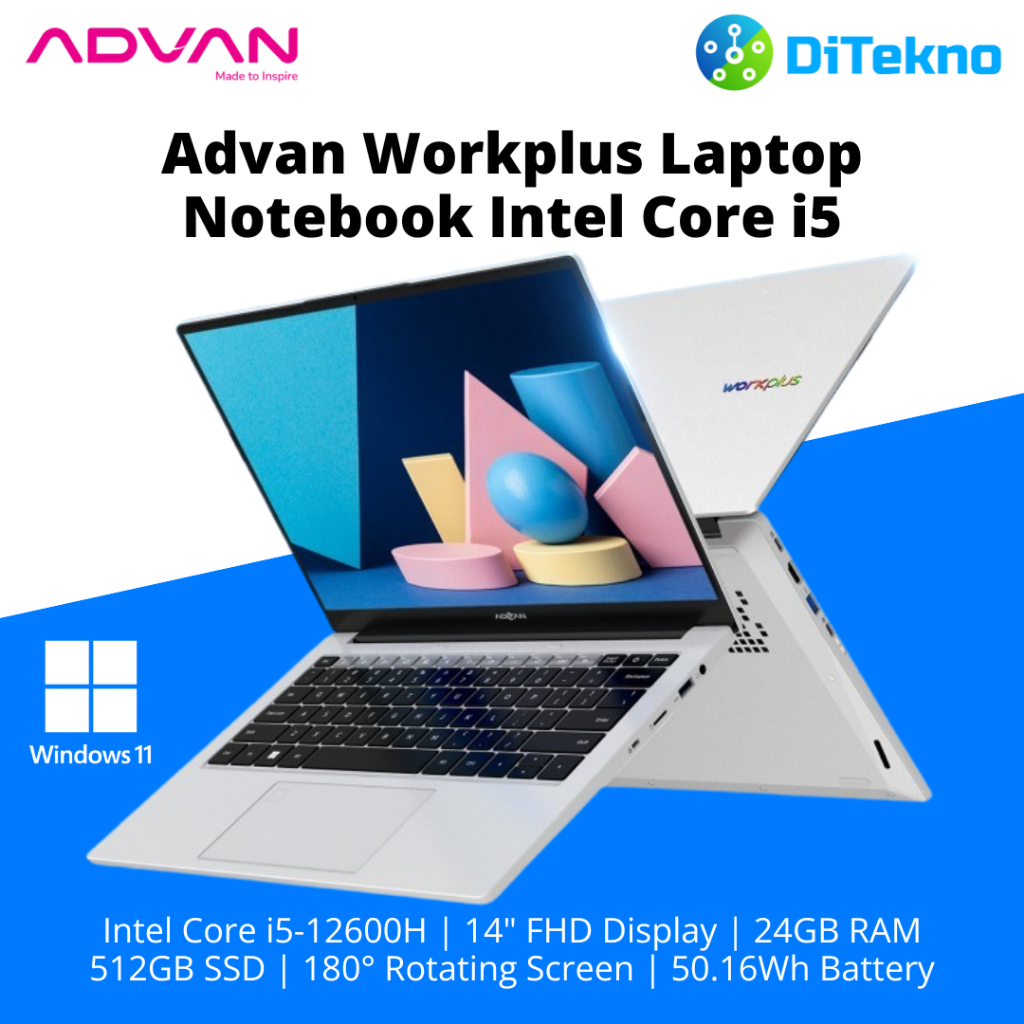 Jual Laptop Advan Workplus - Core i5 12600H | RAM 24GB | 512GB SSD | 14 ...