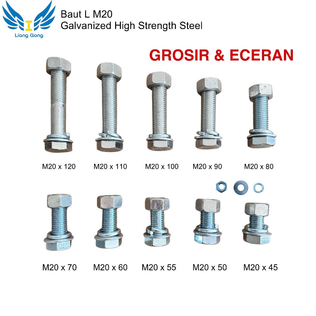 Jual Mur Baut L M20 Putih | Galvanis | Grosir & Eceran | Mur+Baut ...