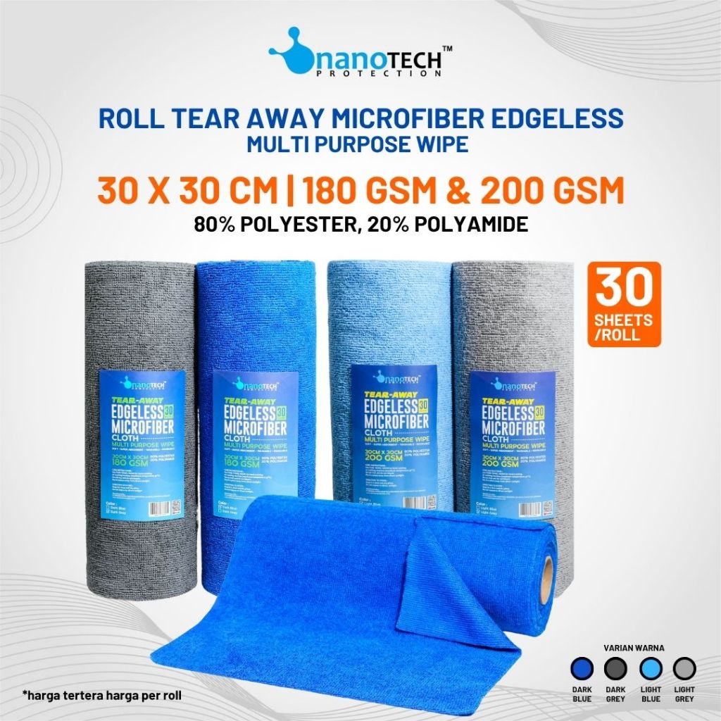 Jual MICROFIBER ROLL TEAR AWAY EDGELESS - 200GSM & 180GSM 30X3Ocm 30 ...