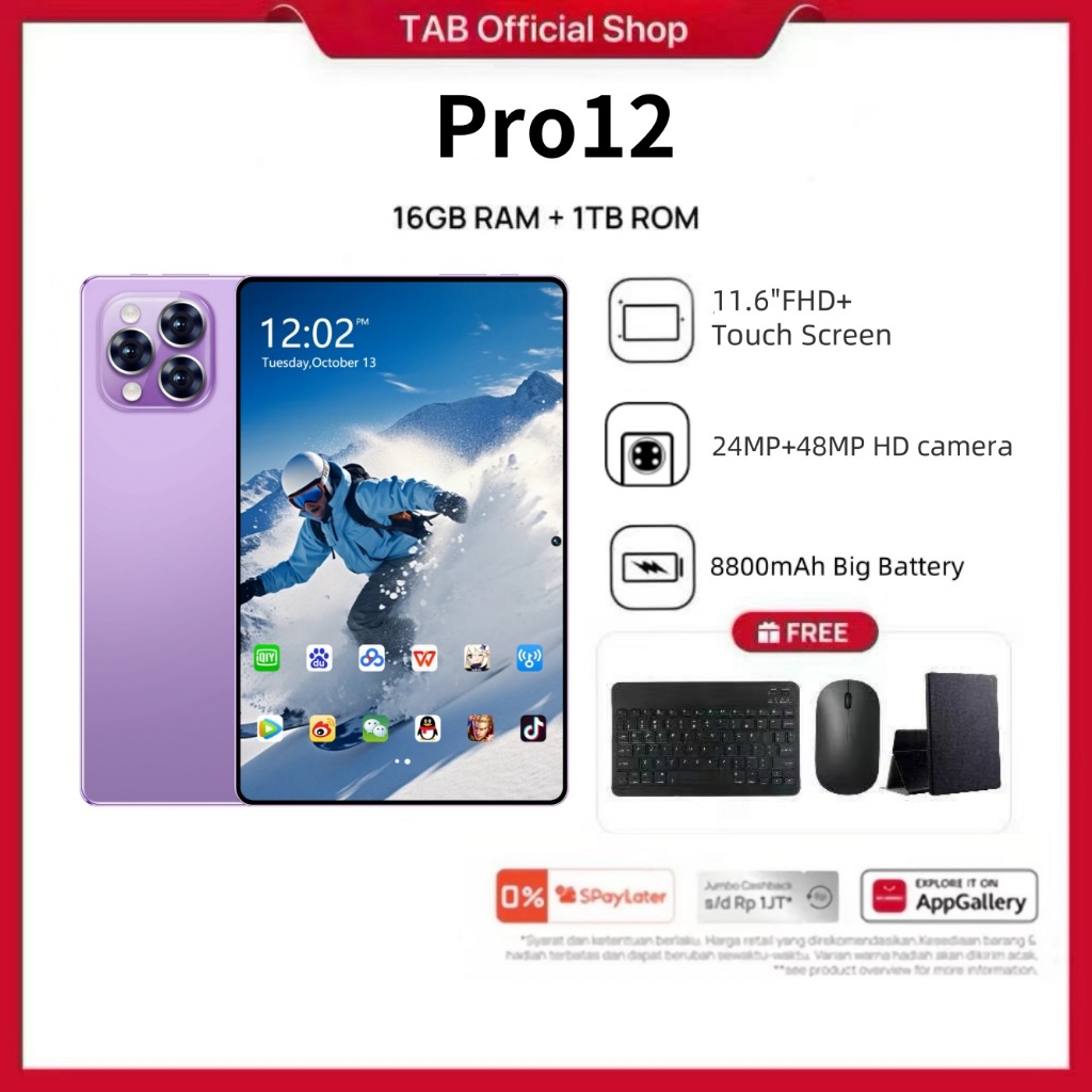 Jual 【Free Mouse Keyboard 】Tablet Pro12 / S11D 16GB+1024GB 11.6in Tablet Android Wifi 5G Dual ...