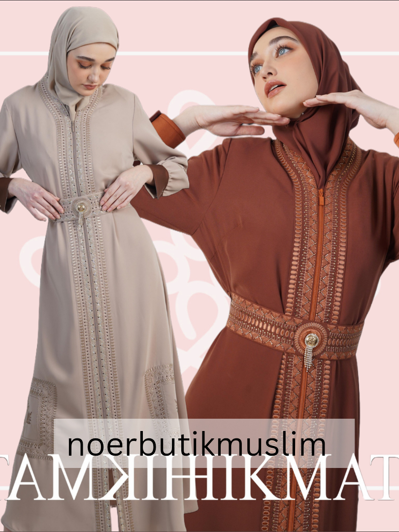 Jual Hikmat Fashion Original A9866-02 Abaya Hikmat satu set dengan ...