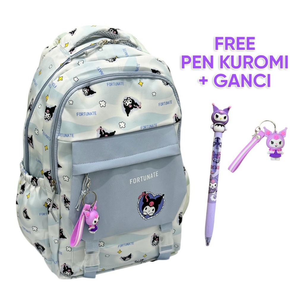 Jual Tas Ransel Kuromi Anak SD SMP SMA Tas Sekolah Anak karakter Motif KUROMI Tas Anak Perempuan ...