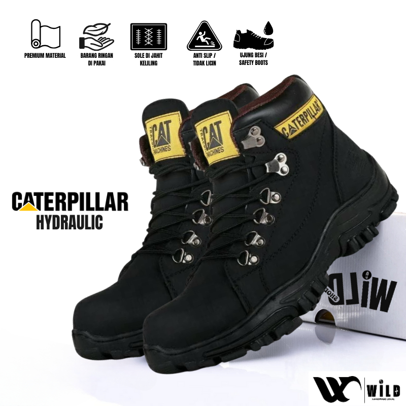 Jual Sepatu Safety Pria Boots Ujung Besi - Caterpillar Safety Shoes ...