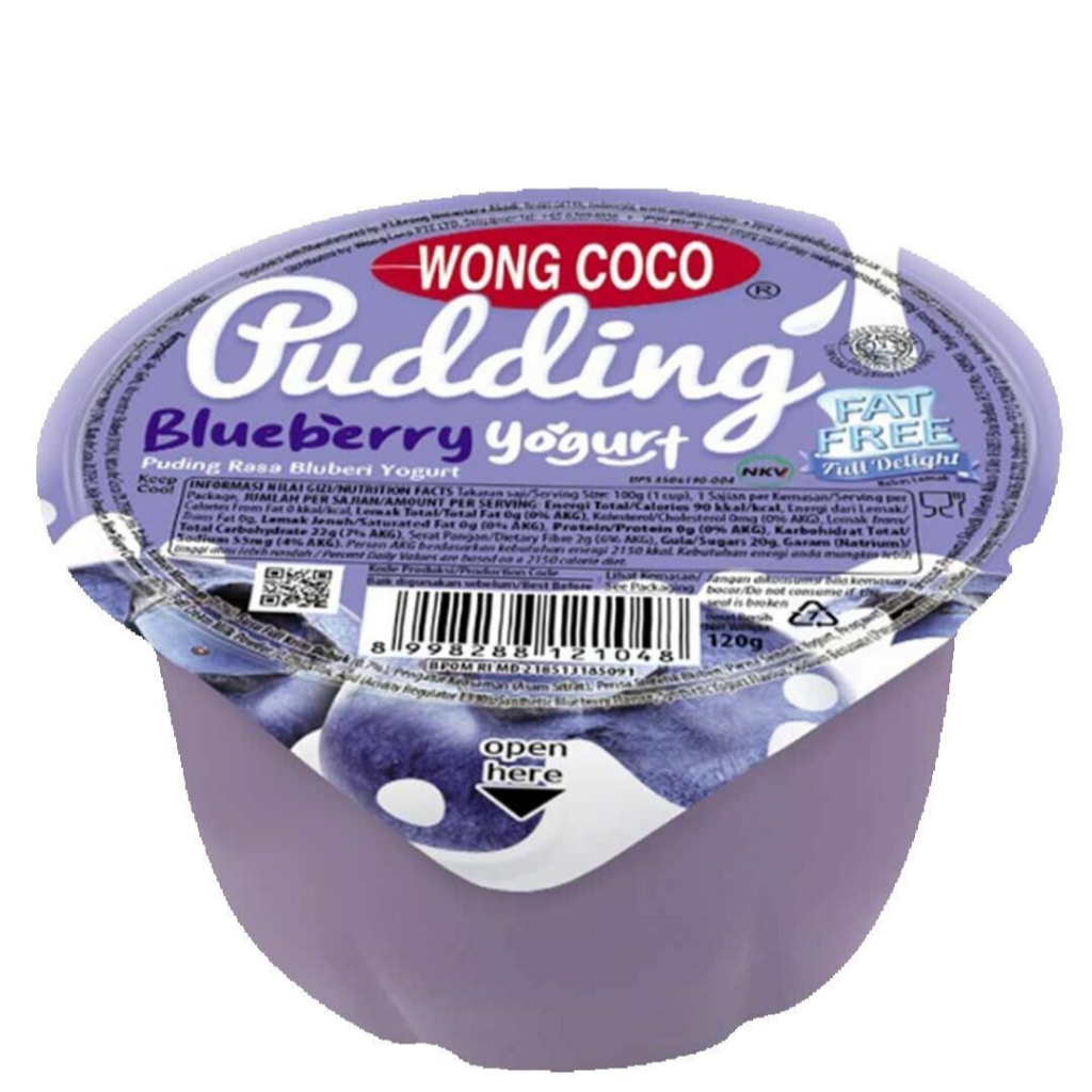 Jual WONG COCO PUDDING BLUEBERRY CUP 120g | Shopee Indonesia