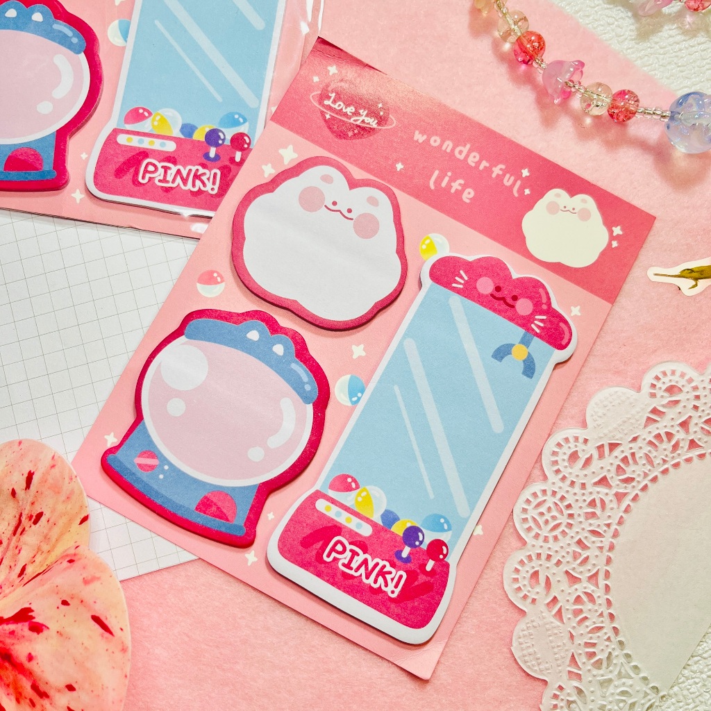 Jual Sticky Notes 3 in 1 Aesthetic Lucu – Memo Pad Karakter Isi 60 ...