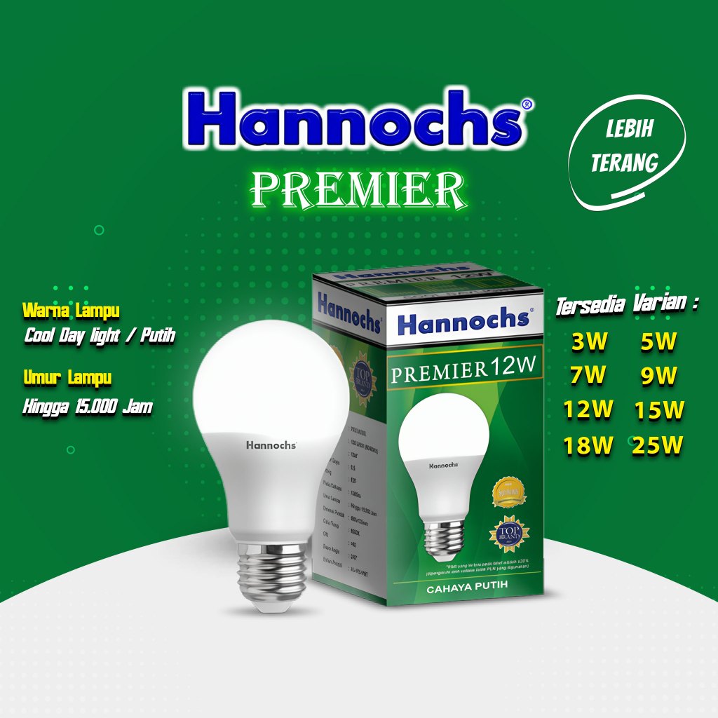 Jual Lampu Led Hannochs Premier 3w 5w 7w 9w 12w 15w 18w 25 watt Cahaya Putih (CDL) | Shopee ...