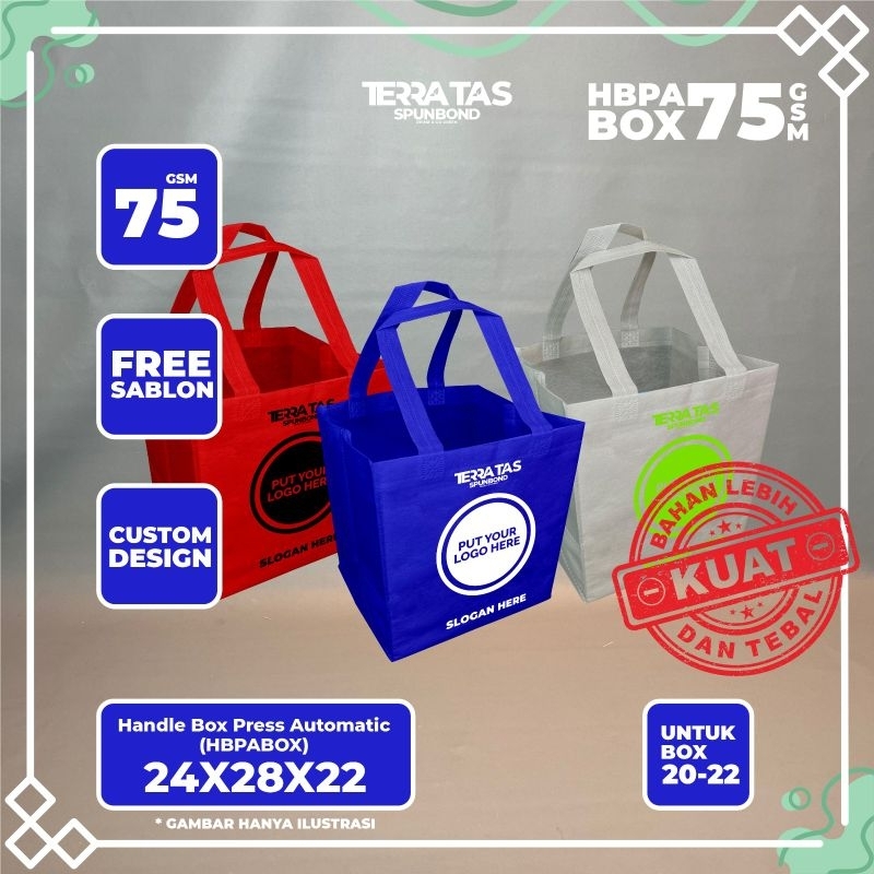 Jual Custom Sablon HBPA Box 75 GSM 24x28x22 Untuk Box 20-22 Tas ...
