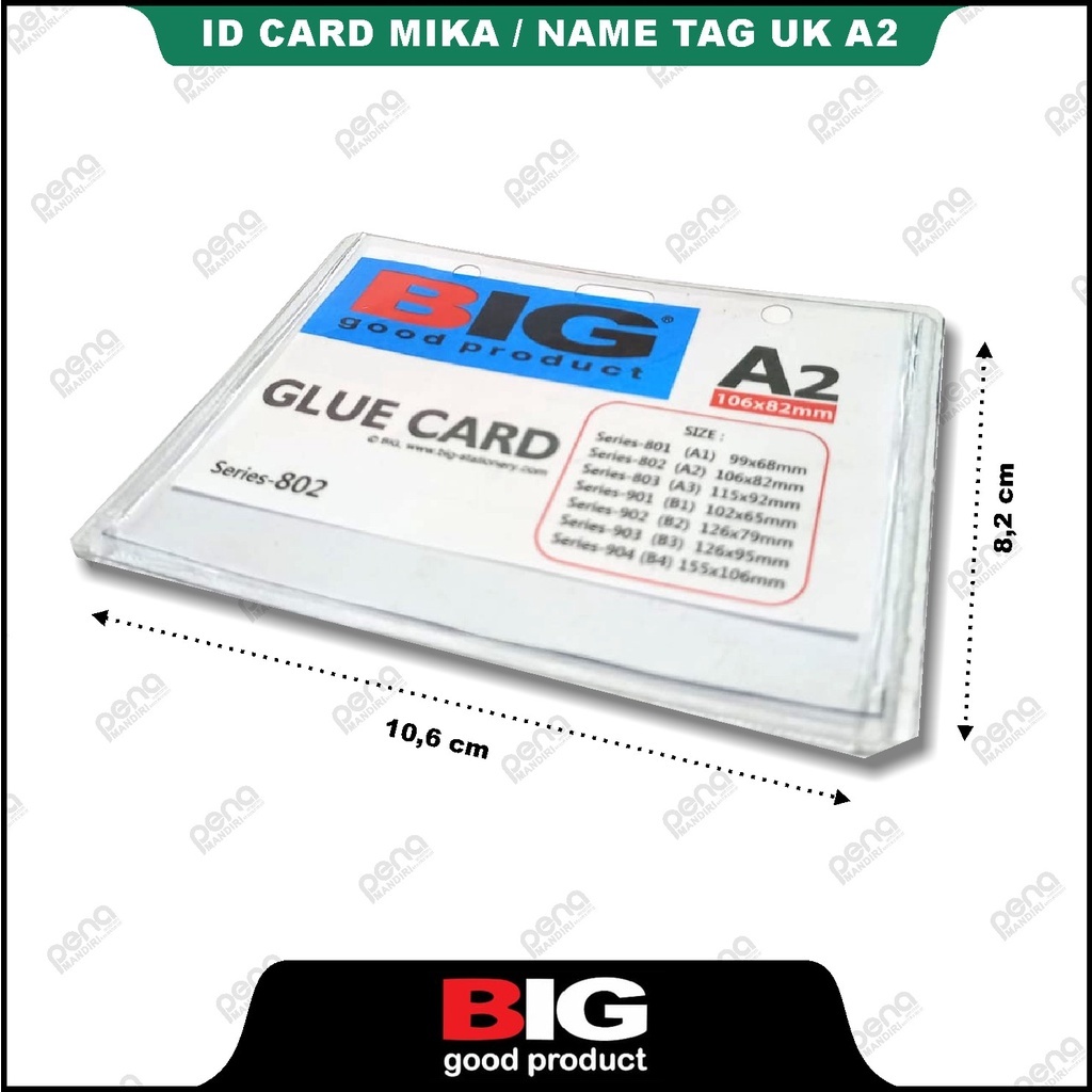 Jual id Card Mika Big A2 (106x82 mm) Keplek Name Tag Glue Card Holder ...