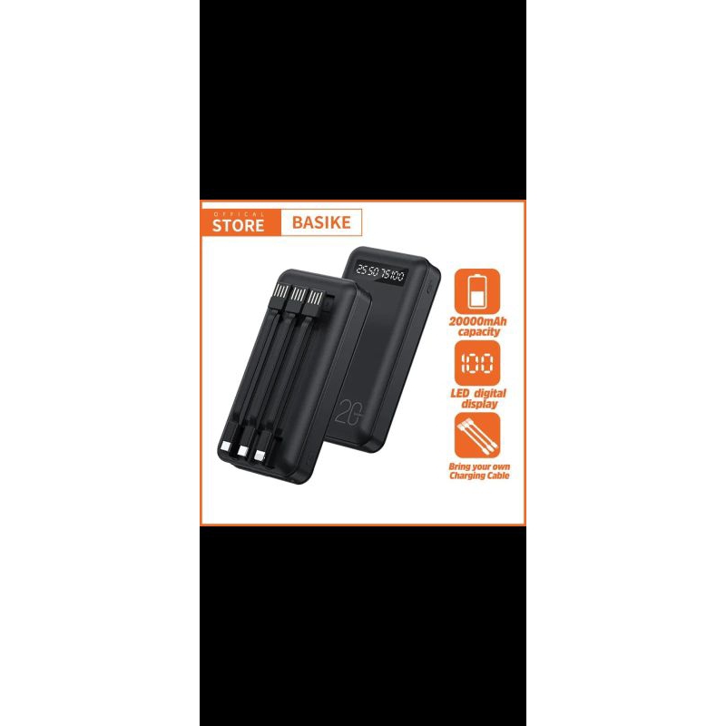 Jual Power bank powerbank fast charging BASIKE asli Kapasitas nyata ...