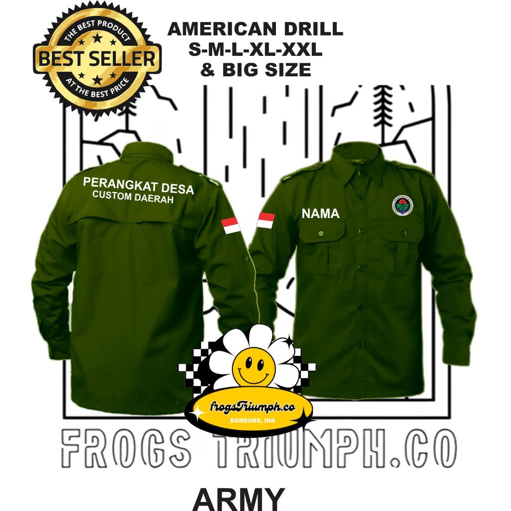 Jual KEMEJA PDL PDH Lengan Panjang PERANGKAT DESA Desain Full Bordir | Shopee Indonesia