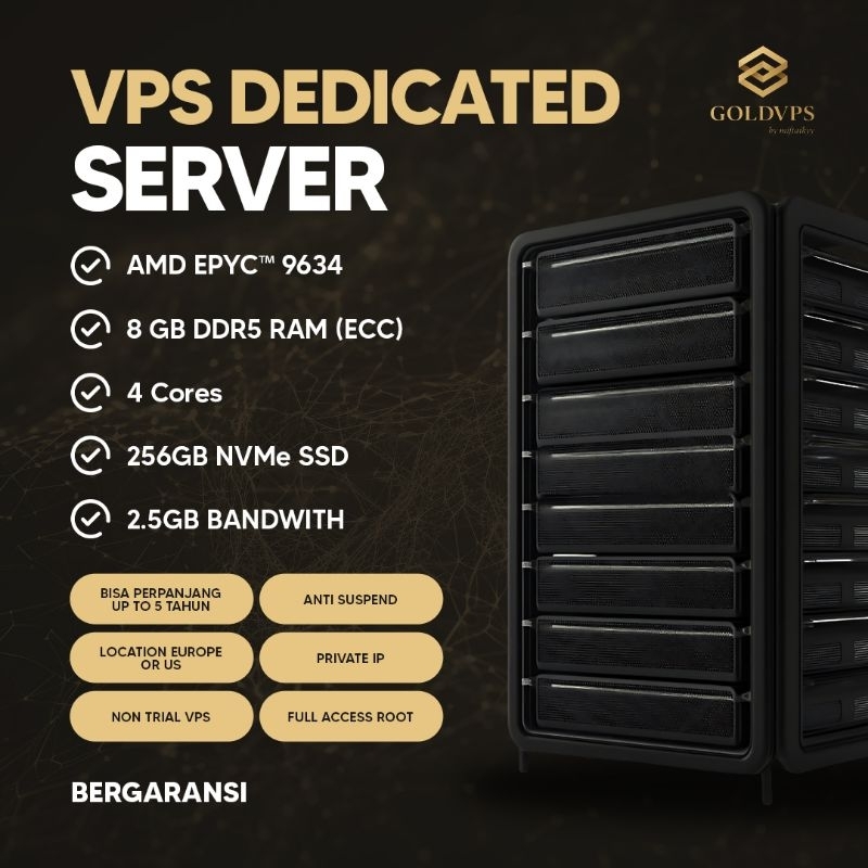 Jual VPS / RDP DEDICATED SERVER RAM 8GB/4 CORE (1 BULAN) BISA PERPANJANGAN UP TO 5 TAHUN ...
