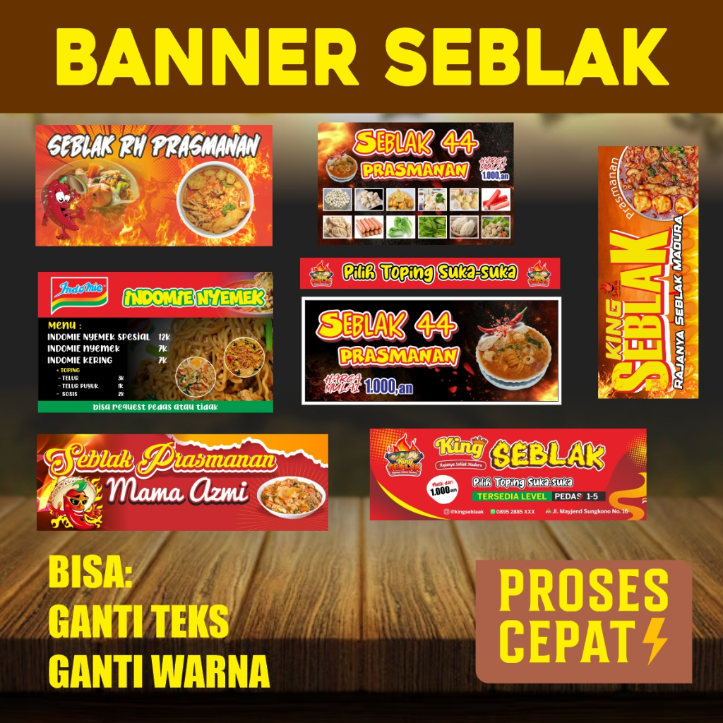 Jual Spanduk Seblak / Banner Warung Seblak Kekinian / Desain Gratis ...