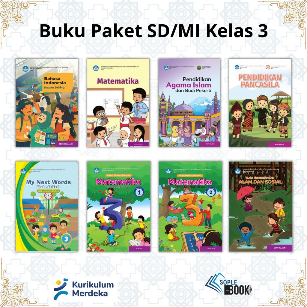 Jual BUKU KURIKULUM MERDEKA SD/MI KELAS 3 KEMDIKBUDRISTEK Bahasa Indonesia, IPAS, Pendidikan ...